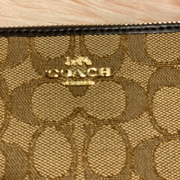 Coach | Bags | Authentic Coach Wrislet Beige Brown W Logo | Poshmark